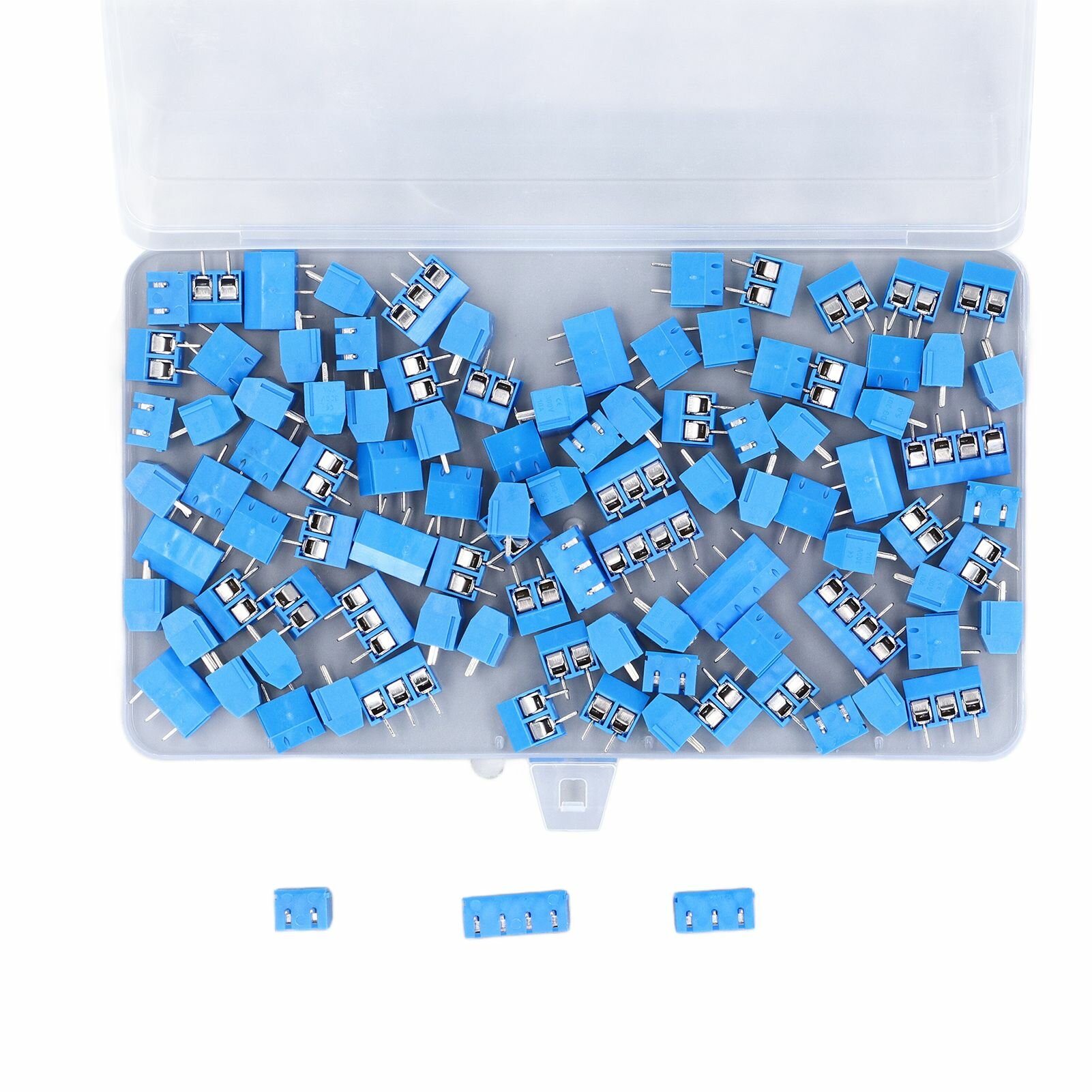 100 шт. винтовая клеммная колодка для монтажа на печатной плате, разъем 5,08 мм 2P 3P 4P клеммная колодка для печатной платы для кабеля 14 22AWG 300 В 16 А