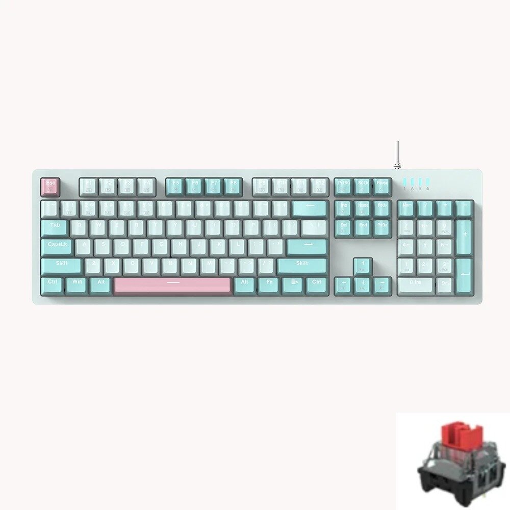 ThundeRobot K104 Полноразмерная Проводная Механическая Клавиатура С Возможностью Горячей Замены С RGB-подсветкой