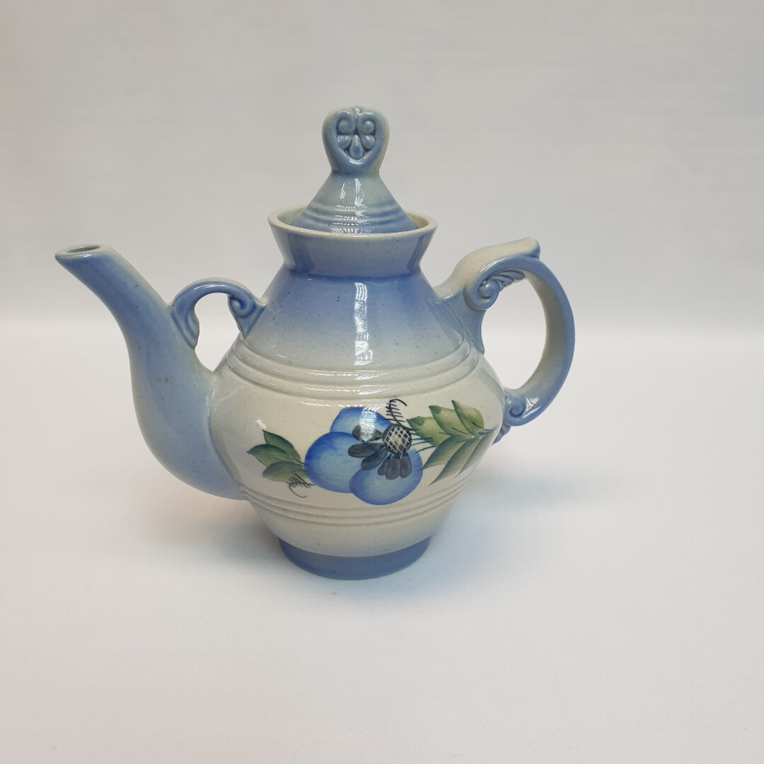 Чайник, керамика роспись 0.55 л, винтаж СССР
