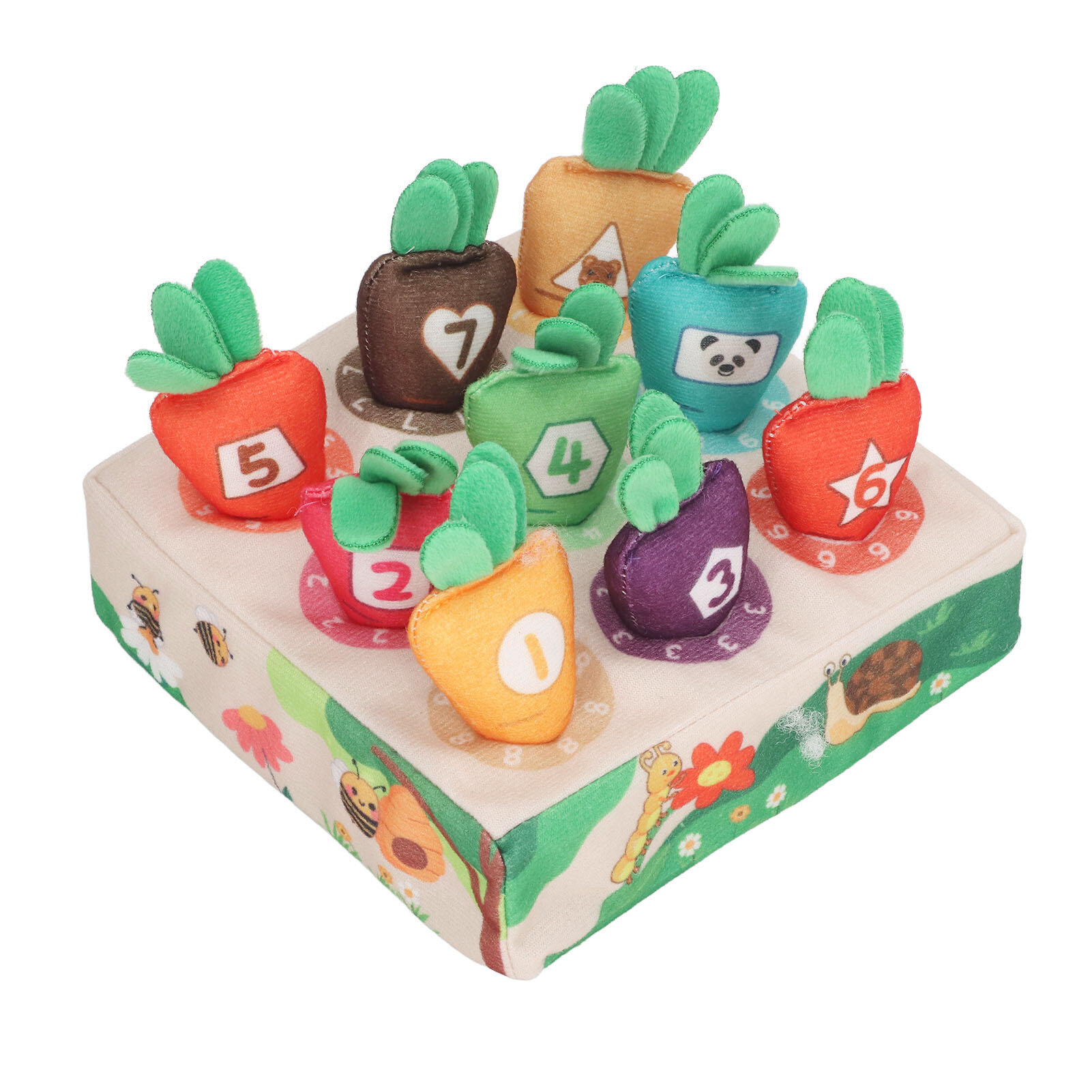 Мягкая игрушка Урожай редиса с цифрами от 1 до 9, детская игра-сортировка для раннего обучения и интерактивного развлечения