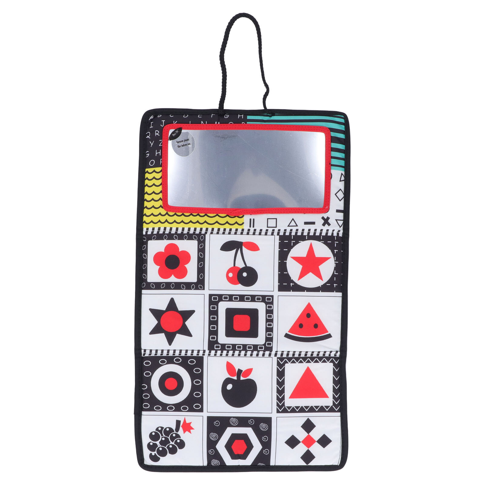 Детская игрушка-зеркало, складная, с разными узорами, высококонтрастная, мягкая тканевая книга, подвесная игрушка для автомобиля, черный, красный