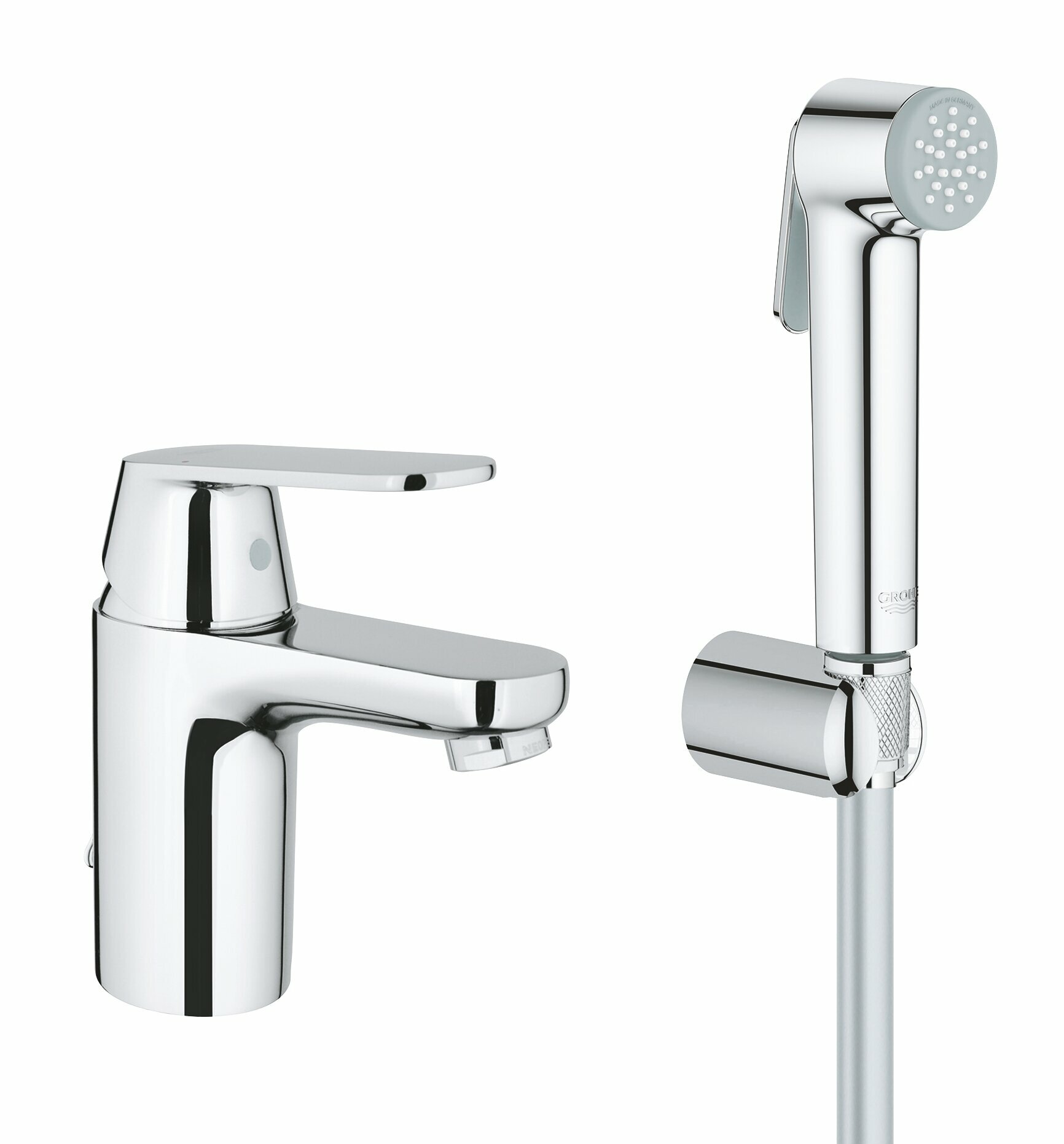 Cмеситель для раковины с гигиеническим душем Grohe Eurosmart Cosmopolitan 23125000, хромированный