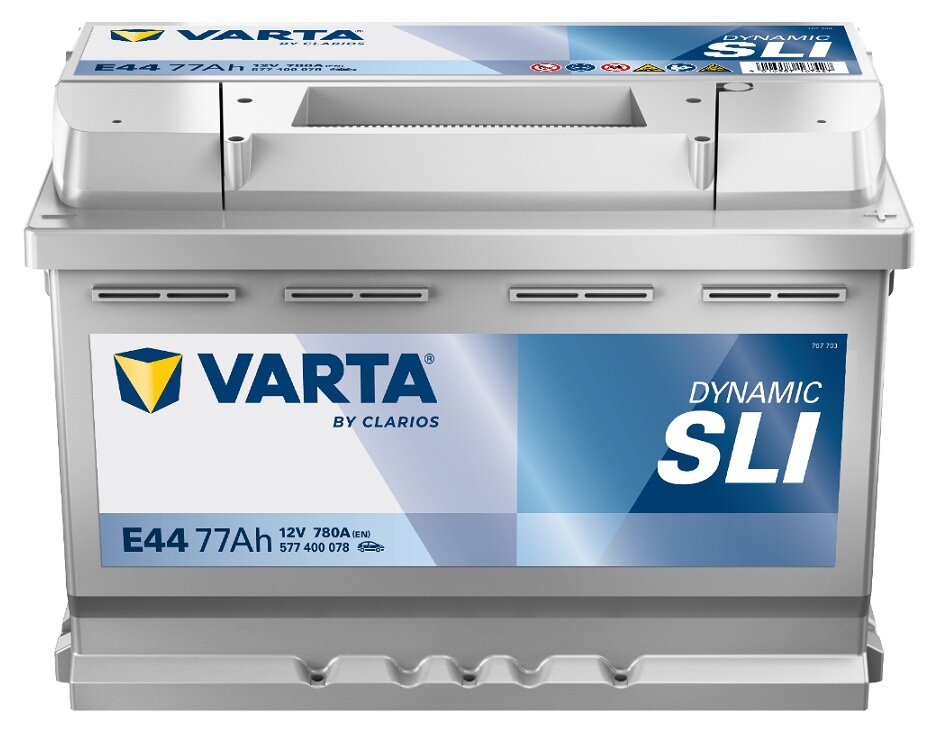Аккумулятор автомобильный Varta Silver Dynamic SLI E44 77 А/ч 780 А обр. пол. Евро авто (278x175x190) 577400