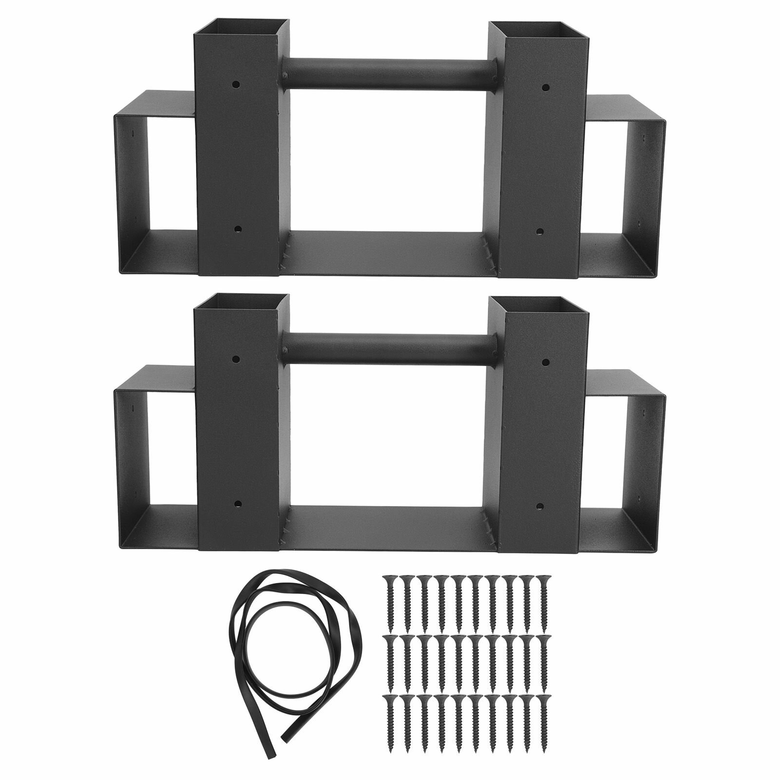 2 шт, уличная стойка для хранения дров, комплект кронштейнов, держатель для хранения дров для камина с винтами, регулируемый черный