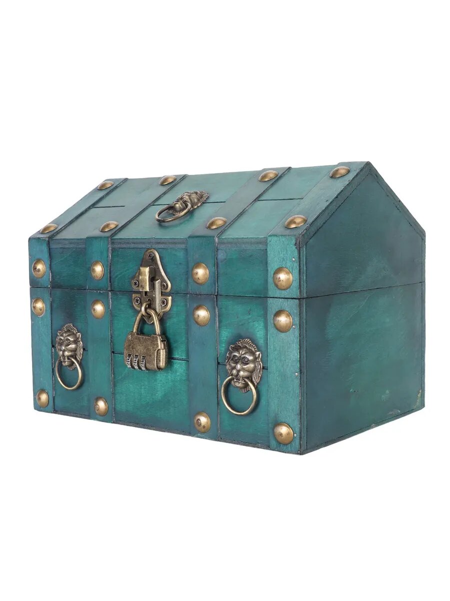 Ящик для хранения сундука с сокровищами с кодовым замком,