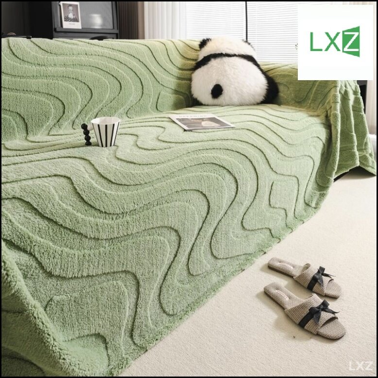 Плед для дивана "Плюш", вязаный, эксклюзивный, полиэстер, 3D-объем