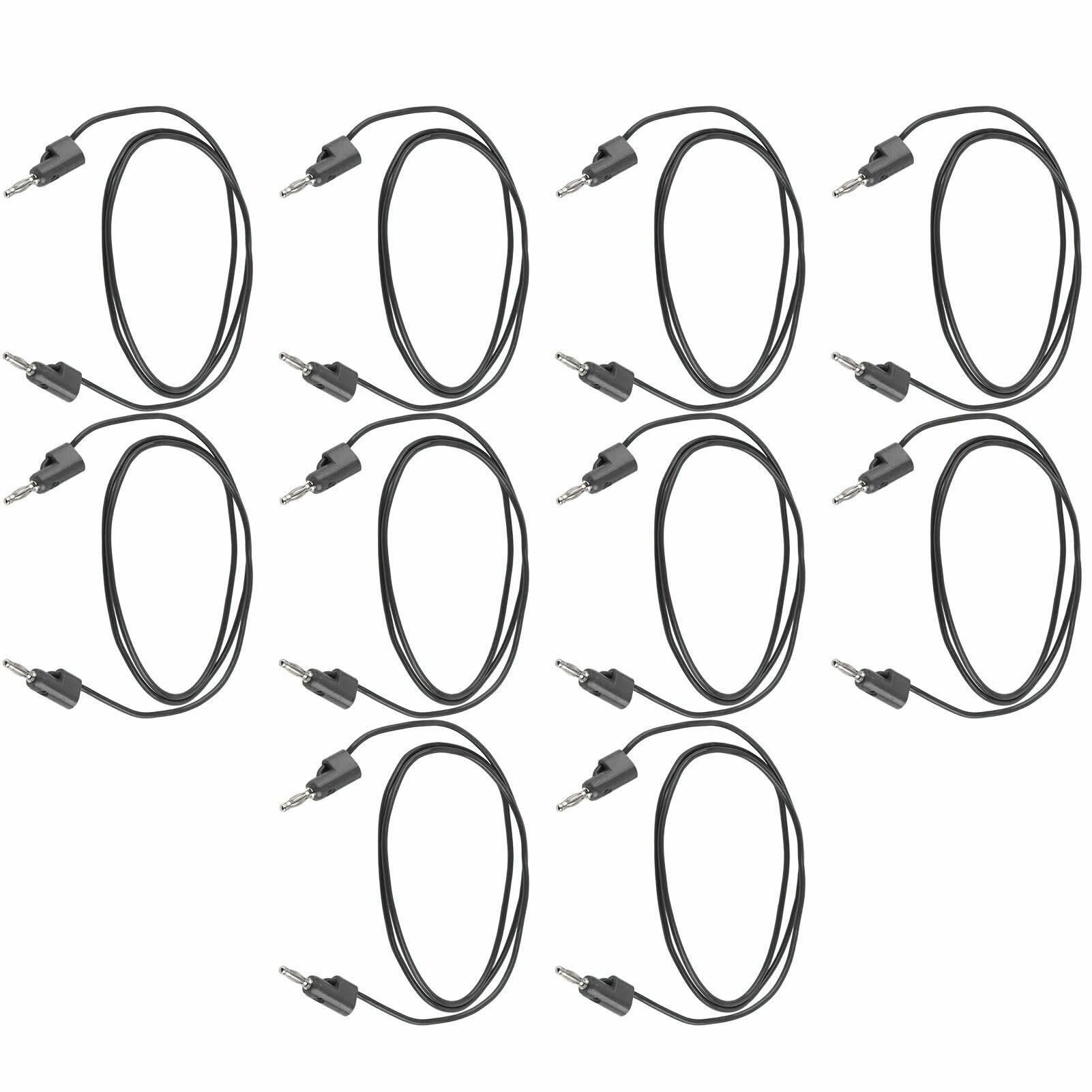 10 комплектов тестовых проводов типа банан папа-папа с латунным сердечником, электрические испытания J.70006, 4 мм, черные