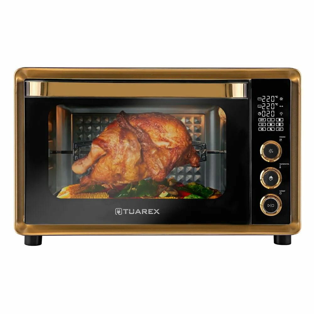 Мини-печь Tuarex TK-5040, механическое управление, чёрная/золотая, 40 л