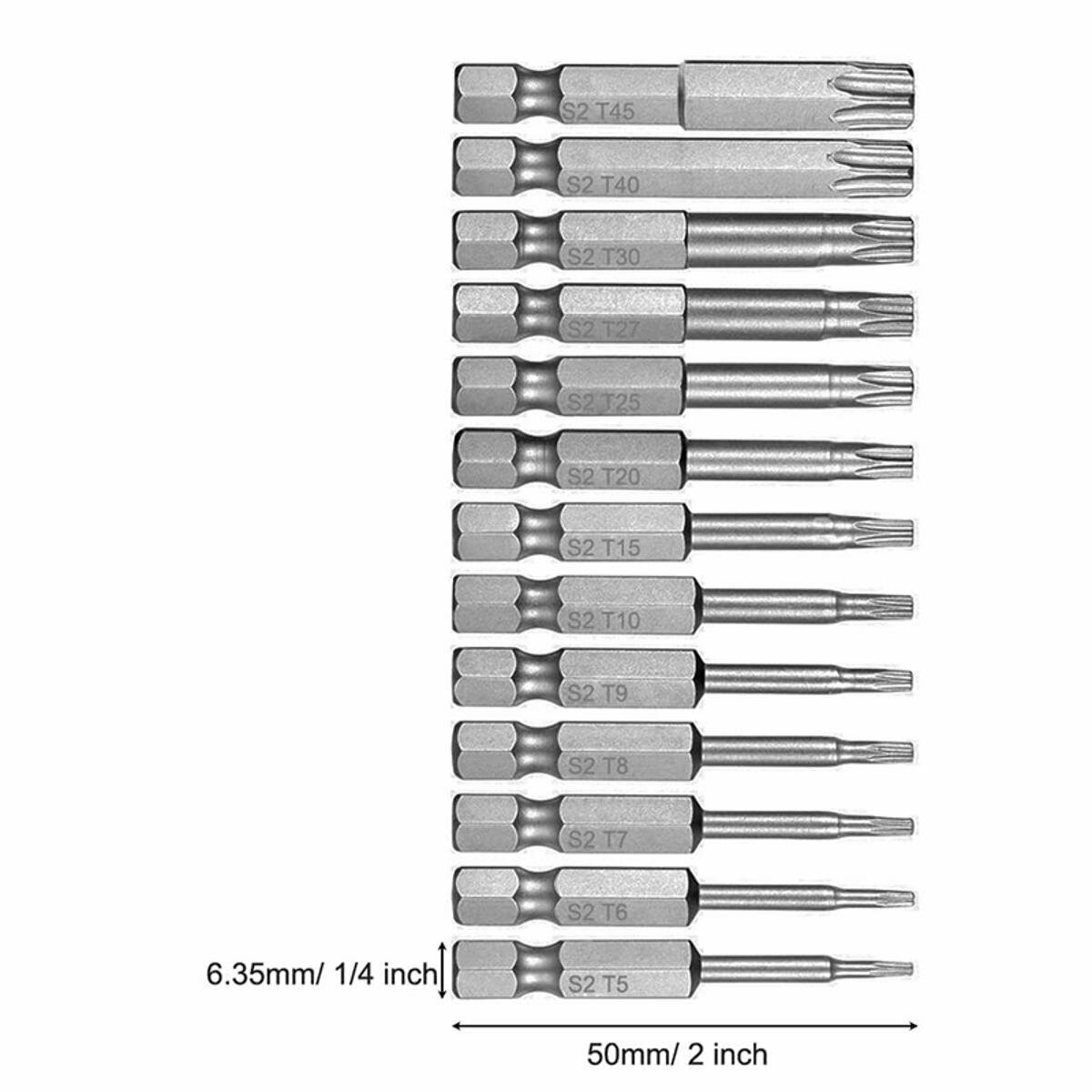Отвертка биты-1набор 13 размер 50 мм головка Torx отвертка биты-серебро