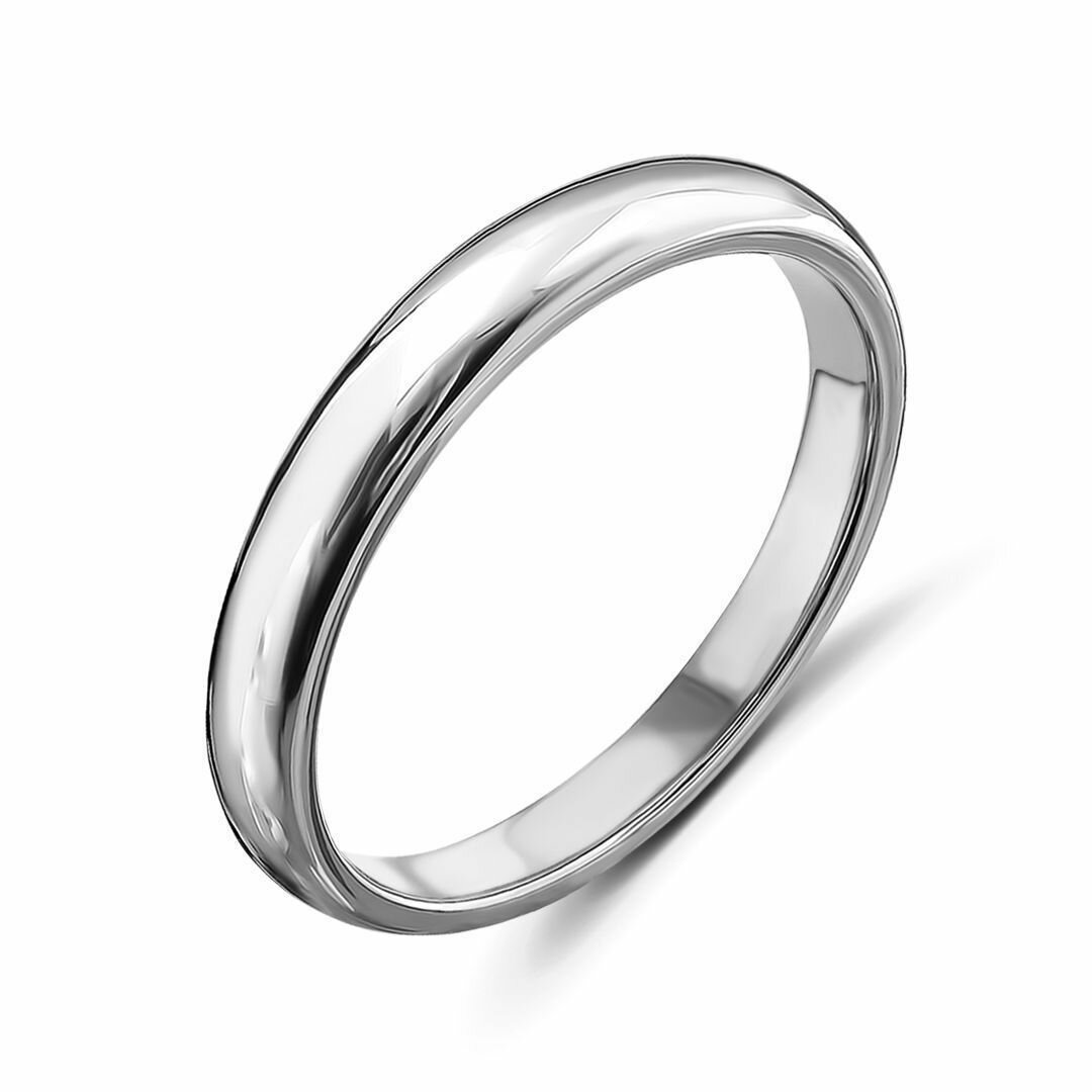 Кольцо обручальное, белое золото, 585 проба, родирование