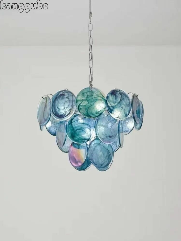 Итальянская муранская люстра из витражного стекла ручной работы