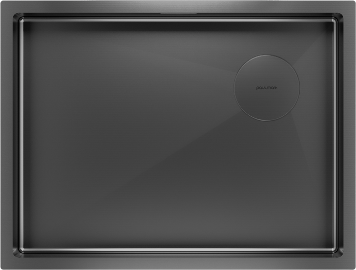 Мойка кухонная Paulmark Next-Skew PM885844-GM вороненая сталь