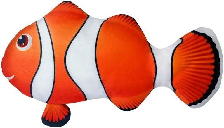 DINGXIAN Рыбка-игрушка для кошек с тач-сенсором , двигающаяся и танцующая (рыба-клоун) - интерактивная игрушка для собак и кошек