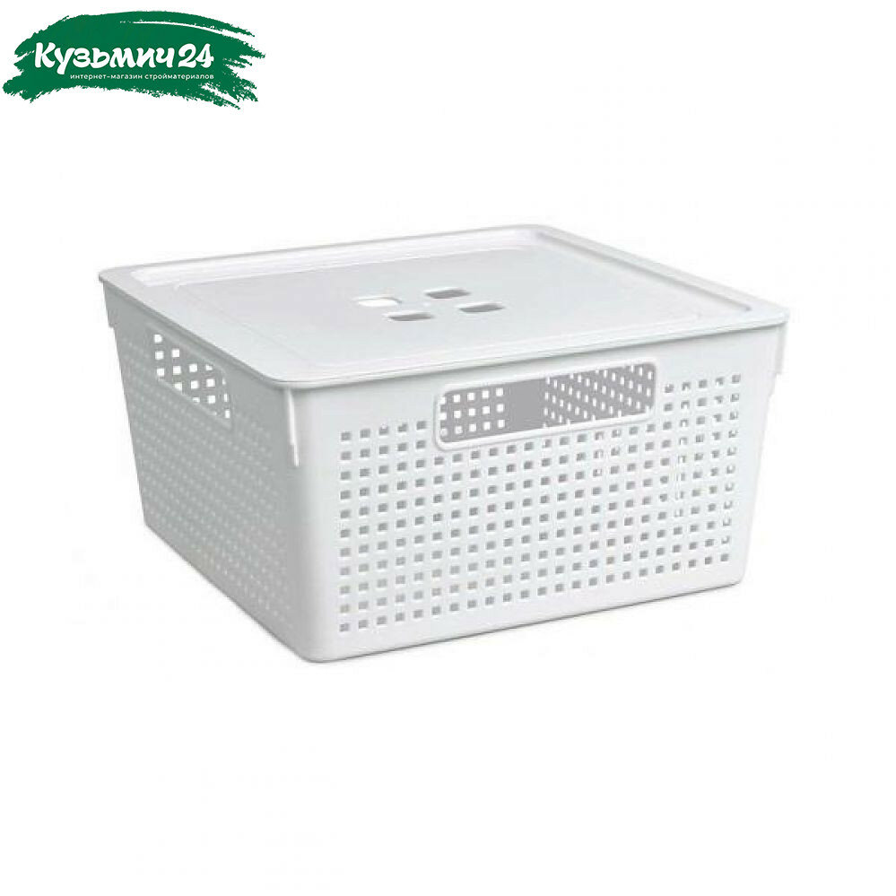 Коробка для хранения квадратная Лофт с крышкой 11л 290х290х151 Виолет