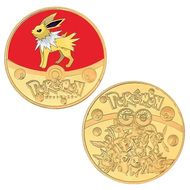 Позолоченные памятные монеты из аниме «Покемон», памятные монеты по играм, золотые монеты «Пикачу», «Мьюту», «Чаризард», игровые коллекционные предметы, детские подарки.