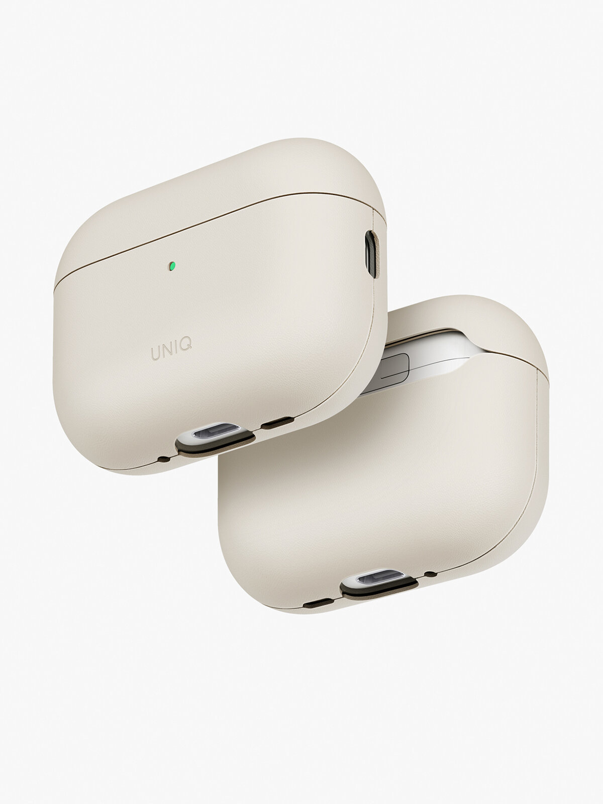 Чехол Uniq для Airpods Pro 3, Lyden Vex из премиальной экокожи, серый