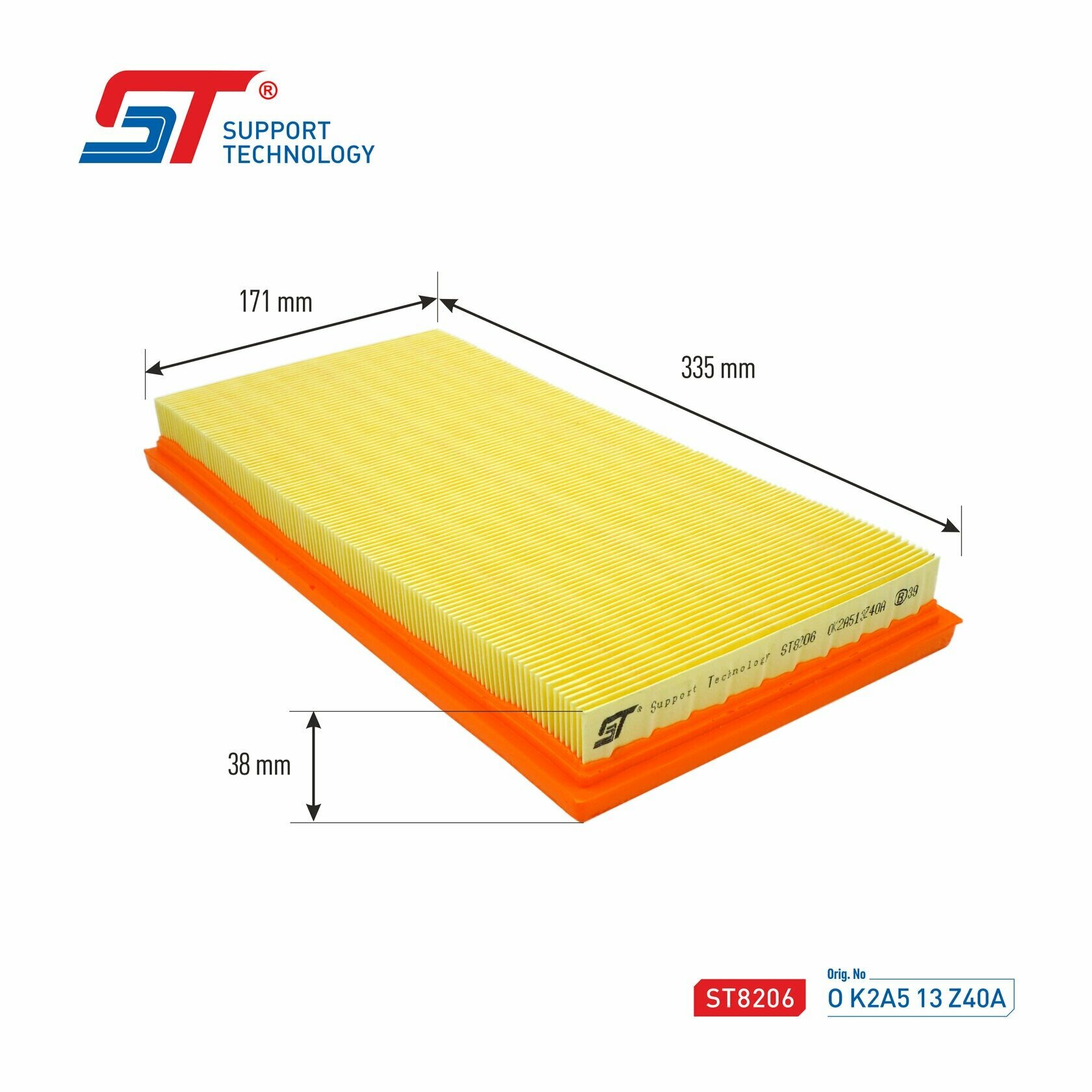 Фильтр воздушный Kia Spectra (ИЖ), Carens 00-06 SUPPORT TECHNOLOGY
