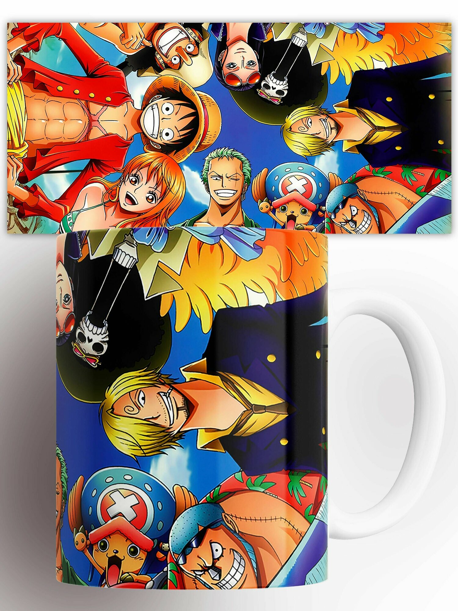 Кружка ВАН ПИС ONE PIECE персонажи Аниме Anime с принтом 330 мл