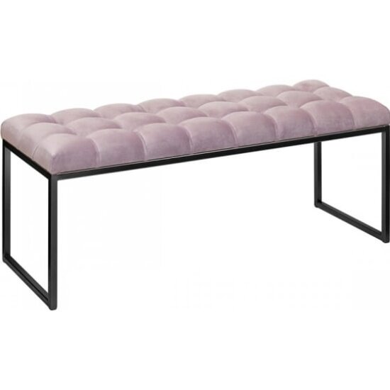 Банкетка Greenween ALBA, черная, Dusty Pink, каретная стяжка