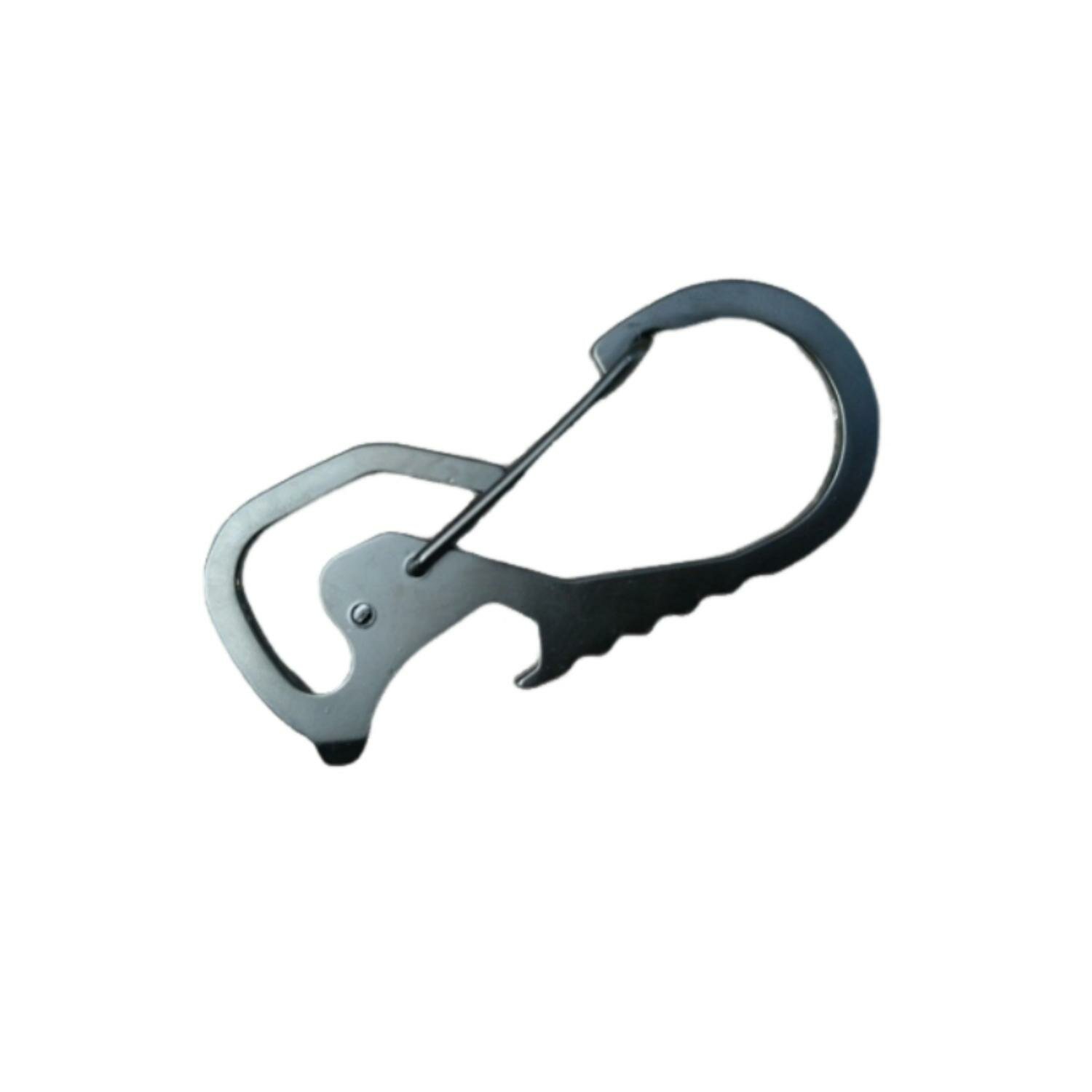 Мультитул карабин титановый с ключом и петлей, пружинные клипсы с отворотом для бутылок, материал титан, размер 62*34мм/2.4*1.3дюйма, толщина 4мм/0.2дюйма, вес 13г/0.4унция, в комплект входят 1 карабин