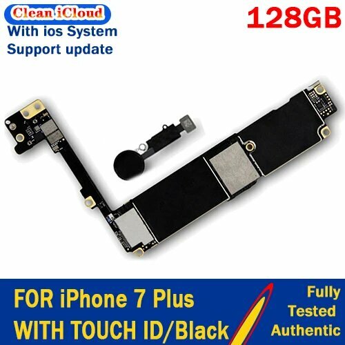 LL/A протестирована, ОК, основная материнская плата для iPhone 7/Plus 8/8 Plus, обновление системы поддержки с материнской платой с отпечатками пальцев/без Touch ID 7P 128gb Black