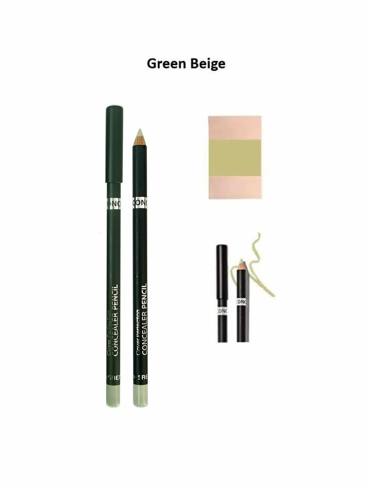The Saem Карандаш-консилер для точечного нанесения (без точилки) 2г Cover Perfection Concealer Pencil, оттенок Green Beige