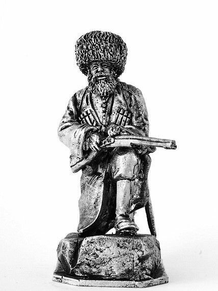 Коллекционный оловянный солдатик фигурка Русские войны 19 века. Казак - пластун Масштаб 1/30