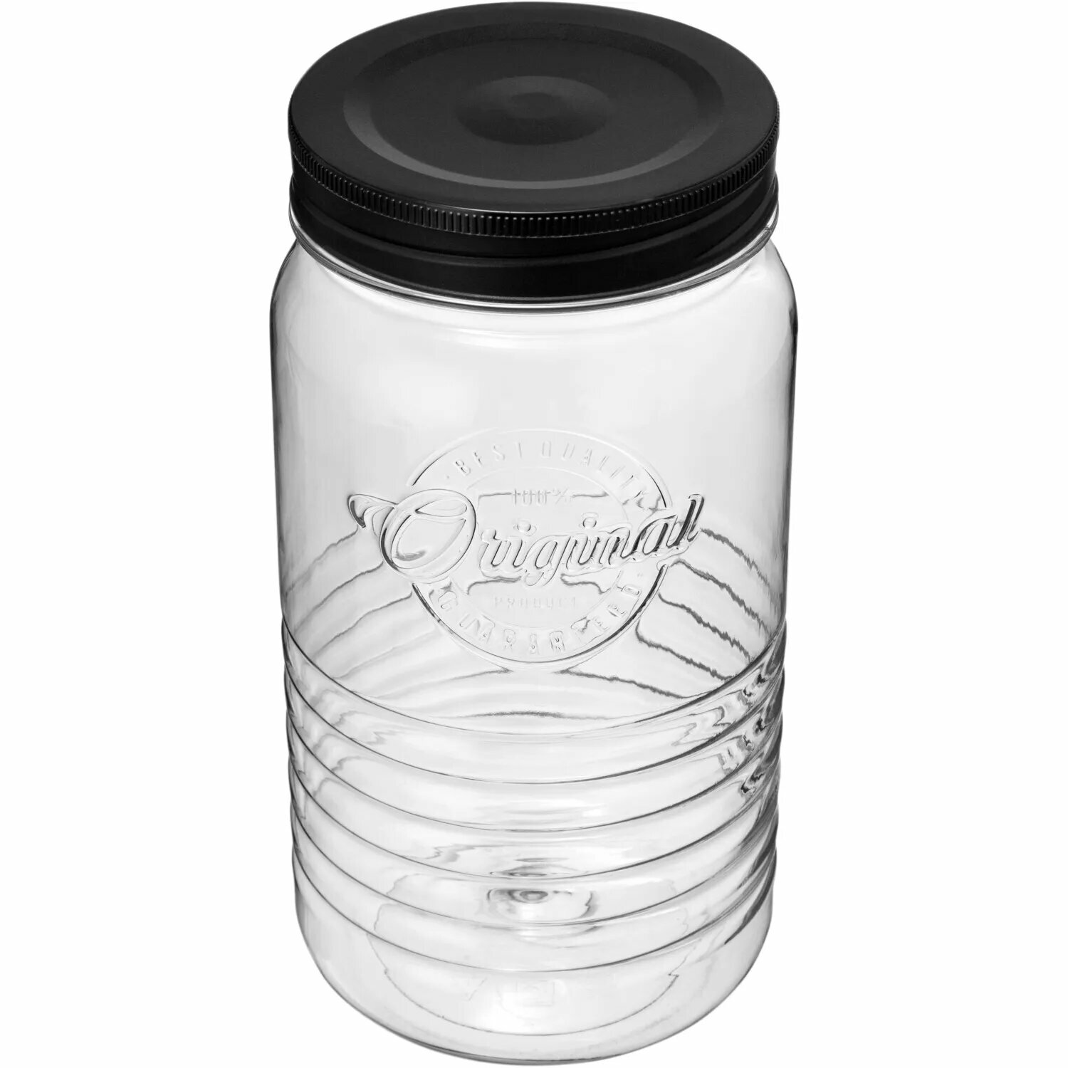 Банка круглая с эмбоссингом original 1.3л (черный)