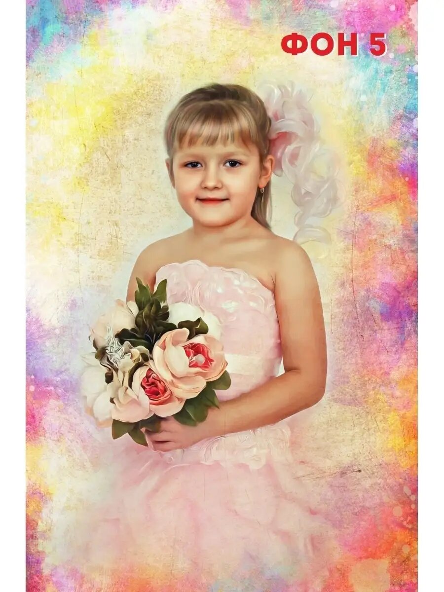 Портрет по фото на холсте