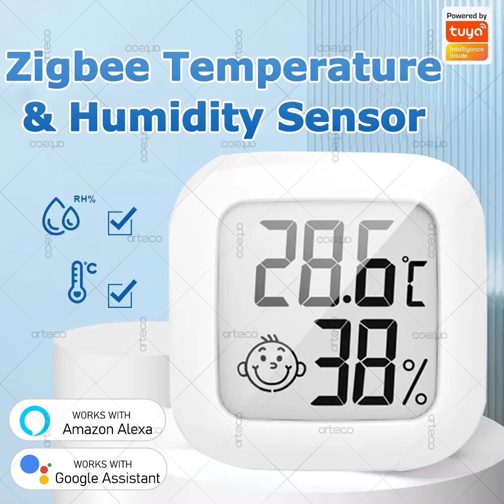 Датчик Температуры И Влажности Tuya Zigbee 3.0 С ЖК-дисплеем, Цифровой Термометр С Дистанционным Управлением