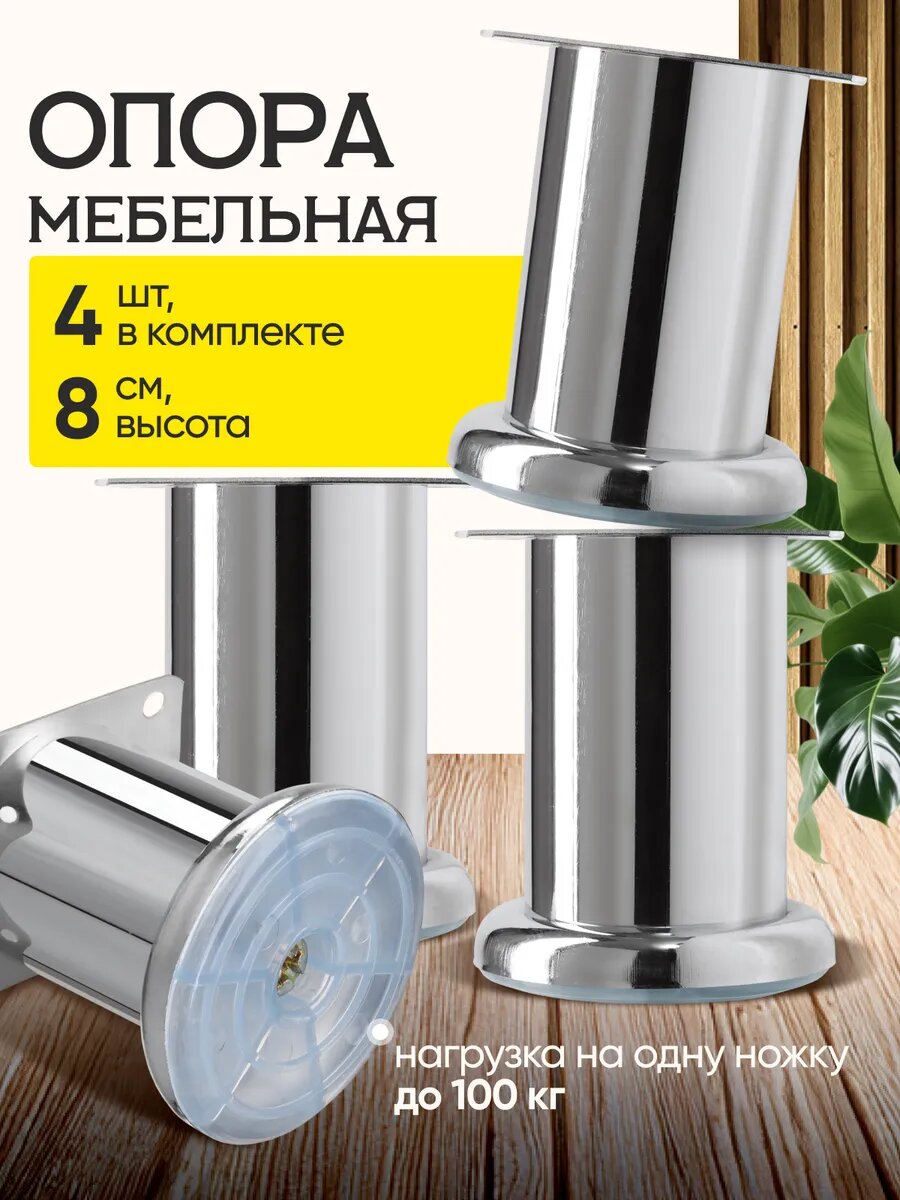 Ножки для мебели металлические 8 см
