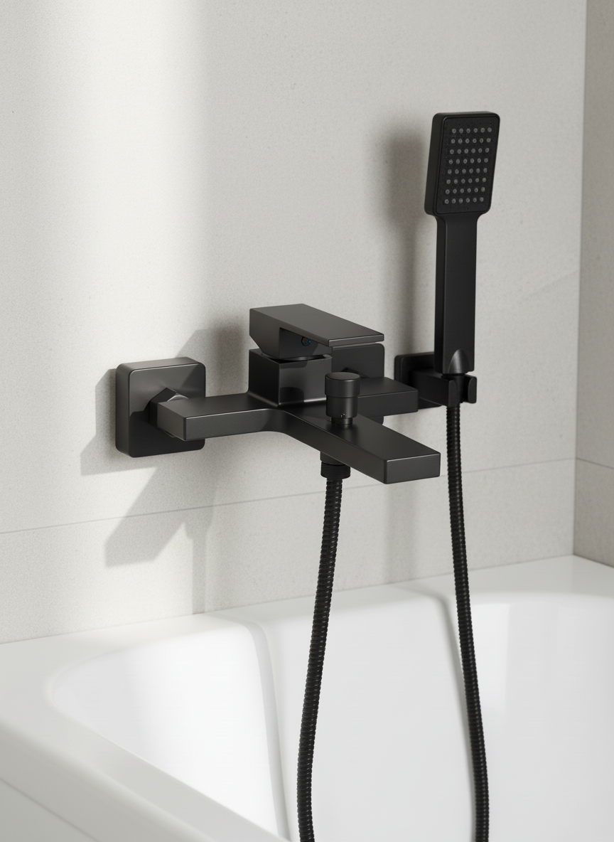 Смеситель для ванны с коротким изливом латтуный черный ESKO Line EL_AM54Black