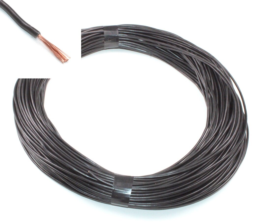 Провод ПГВА 1х1,0 кв. мм, Cu, черный Автоэлектроника