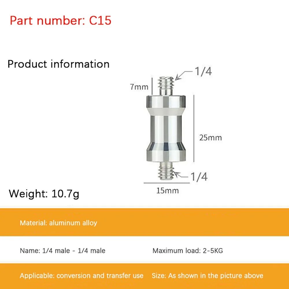 Адаптер переходник 3/8-1/4 дюйма серебристый C15