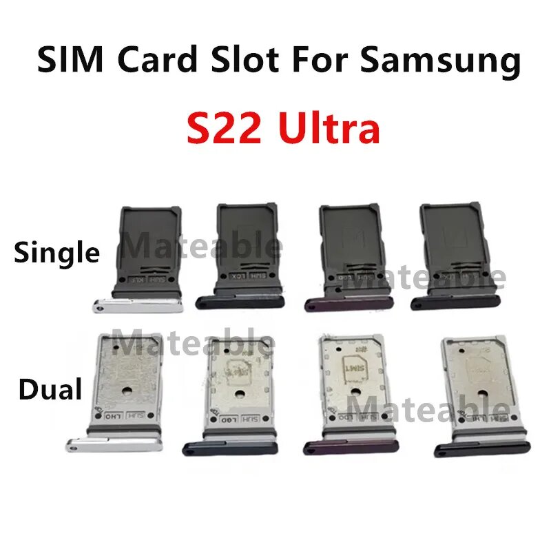 Слоты SIM-карт для Samsung Galaxy S22 Ultra, Black