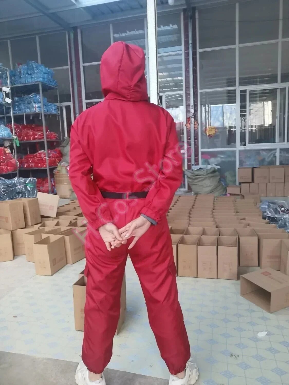 Костюм клоуна из искусственной кожи Красный, XL, Adult