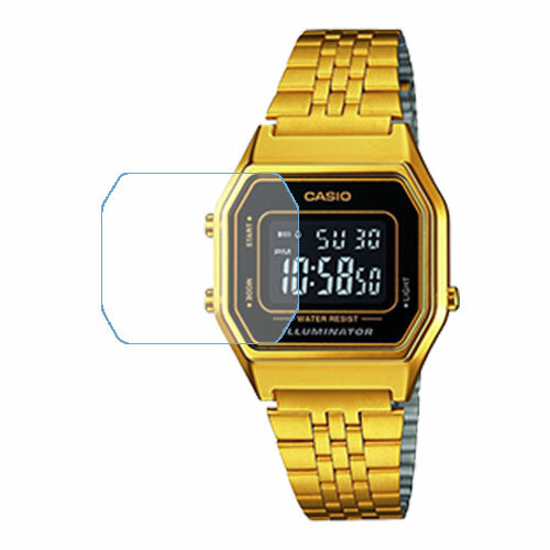 Скрин Мобайл защитный экран для часов Casio LA680WEGA-1BER из нано стекло 9H