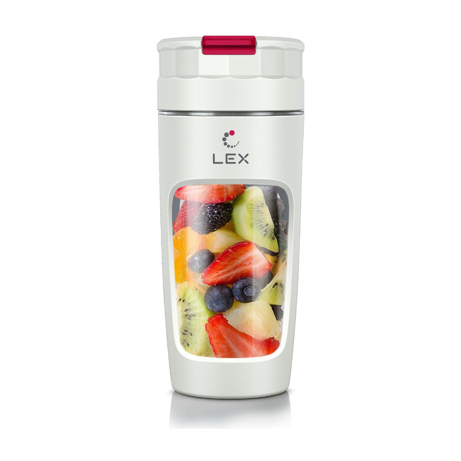 Фитнес-блендер LEX "LX 5000-1", 75Вт, беспроводной, 600мл, USB-зарядка, белый