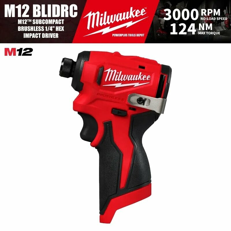 Milwaukee M12 BLIDRC/3450 Компактный бесщеточный ударный шуруповерт M12 с шестигранным патроном 1/4" 12V Электроинструменты