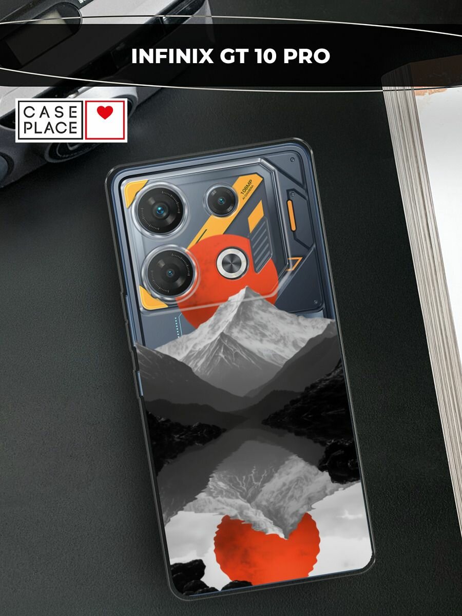 Чехол на Infinix GT 10 Pro / Инфиникс GT 10 Про с принтом Белая гора 2, прозрачный