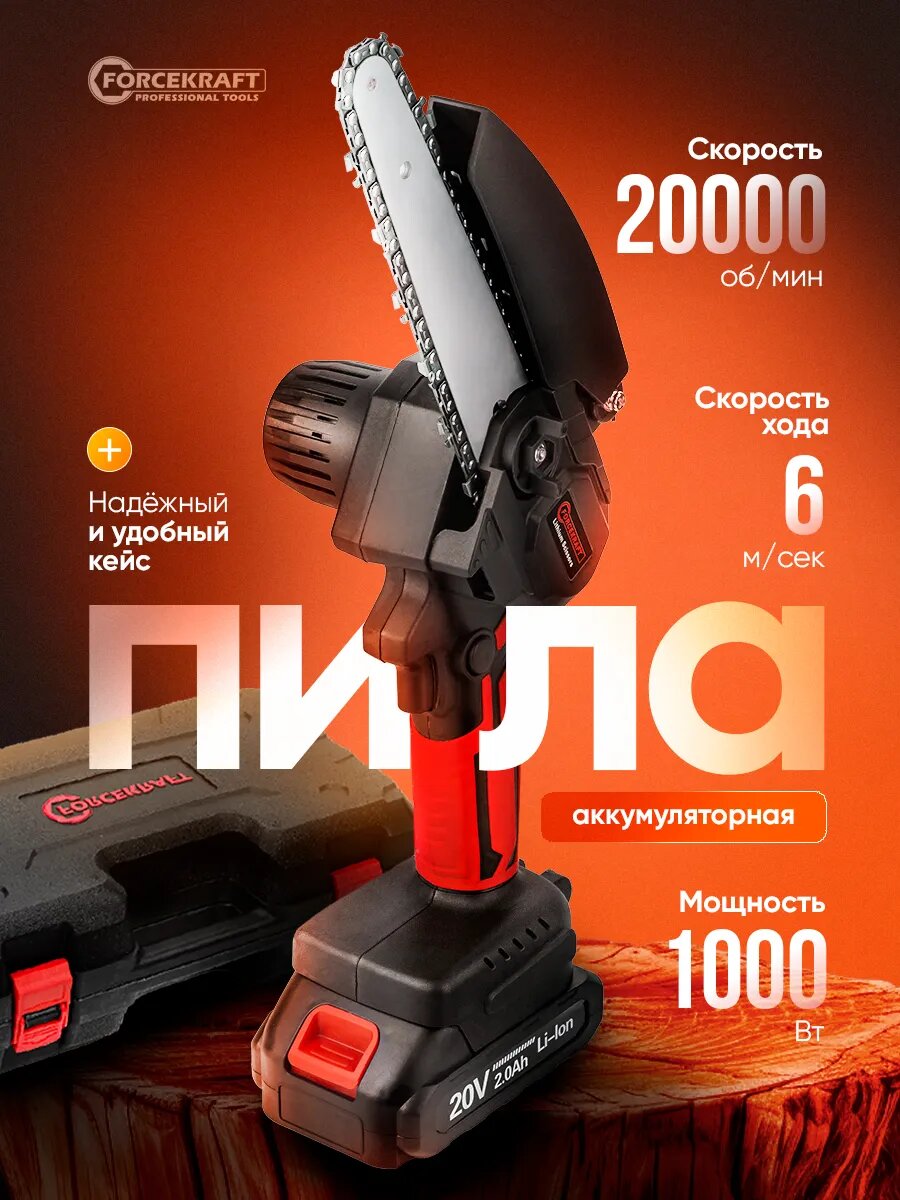 Пила цепная аккумуляторная мини