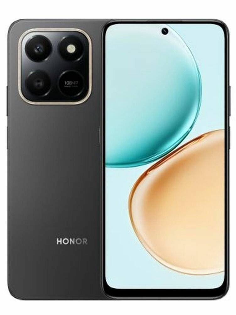 Смартфон Honor X7d 4G, 6/128 Гб, 6.77", цвет Velvet Black (Черный)