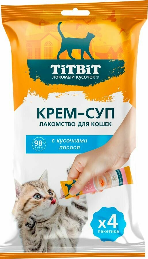 Лакомство для кошек TITBIT Лосось (Россия) 40г x 3 упаковки