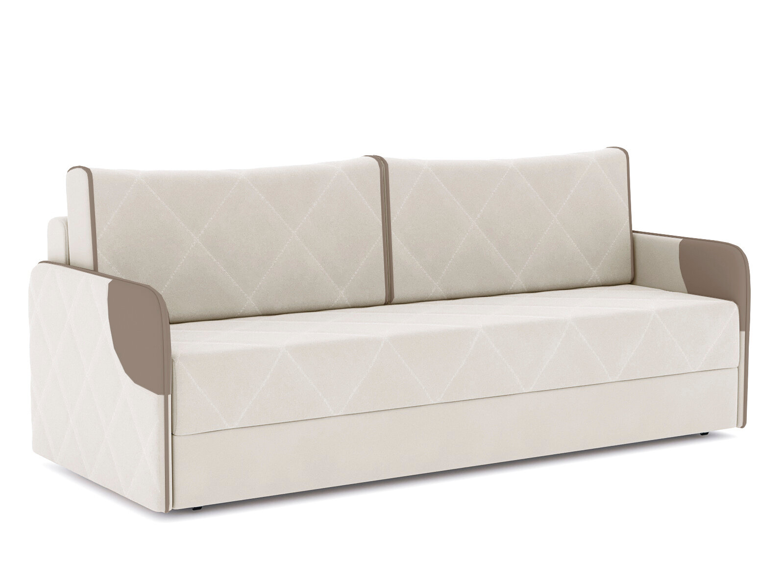 Диван - кровать Марсель, еврокнижка, ПБ, 212*88*103, велюр Зара Крим 02+Велюр Зара Лайт Браун 05