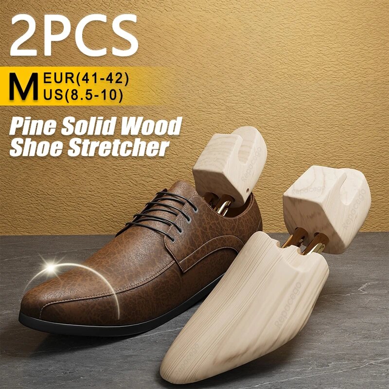 Repacego, 2 шт, носилки для обуви из цельного дерева, регулируемый формирователь из сосны, универсальный удлинитель для женщин и мужчин, поддержка Keeper 2Pcs M 41-42