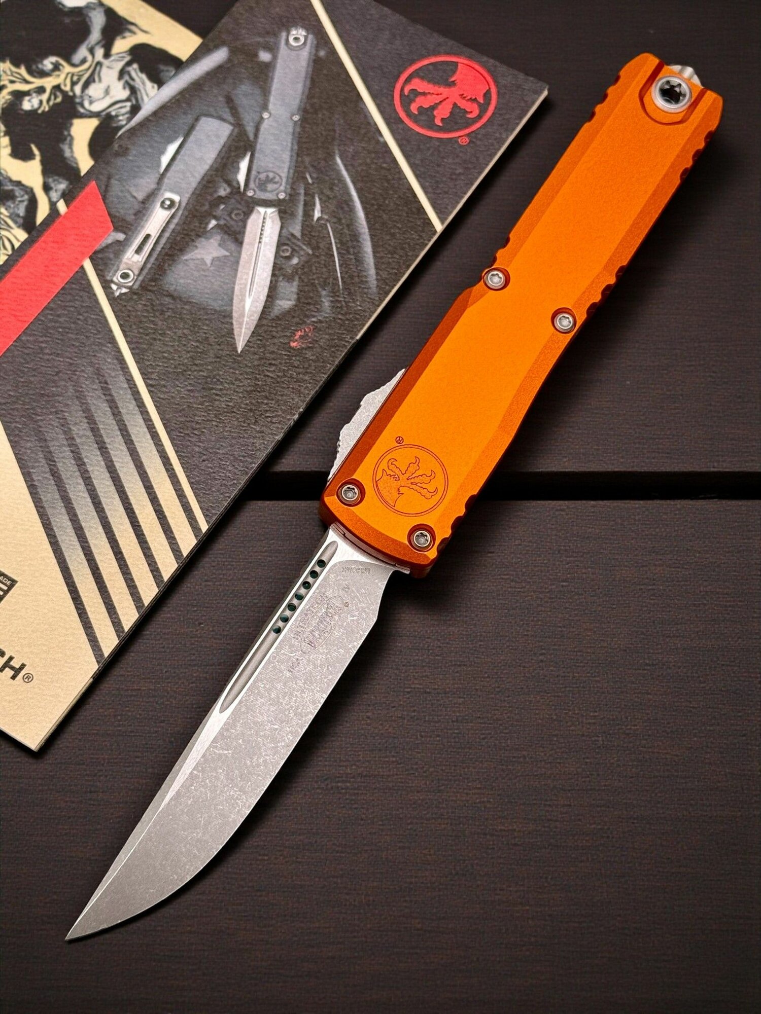 Нож складной MicroTech MCT1121410APOR Ultratech Gen IV, Apocalyptic Blade, Orange Handle