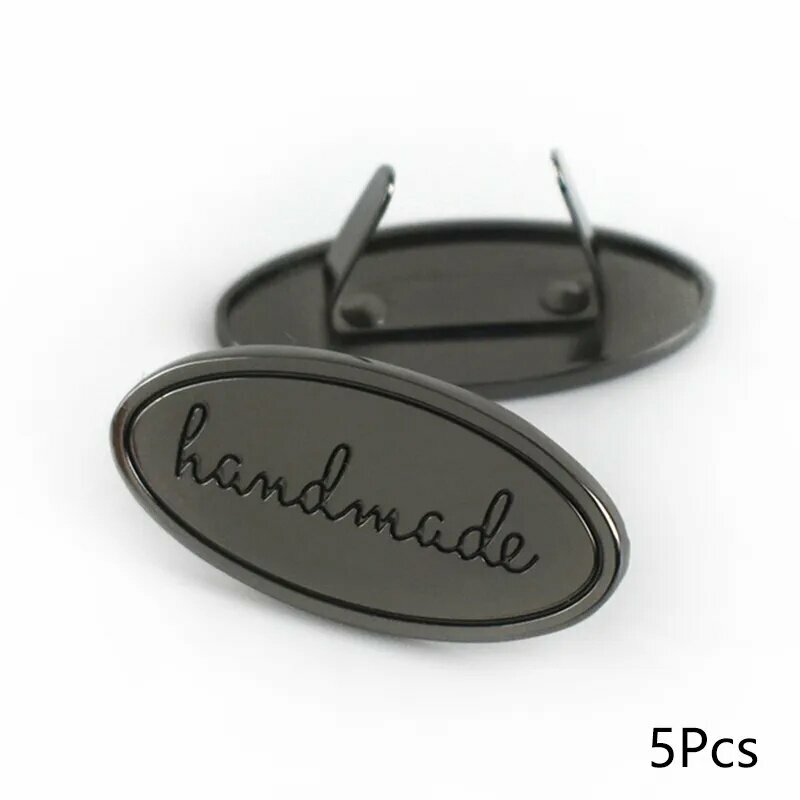 Бирка металлическая HandMade, овальный,40*20mm,5шт