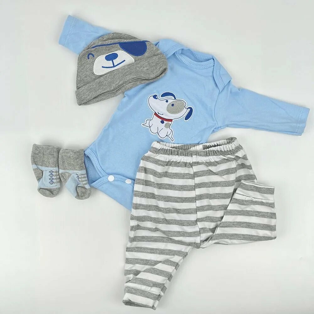 Набор одежды из 4 предметов для кукол Reborn, подходящий для кукол-новорожденных размером 19-22 дюйма