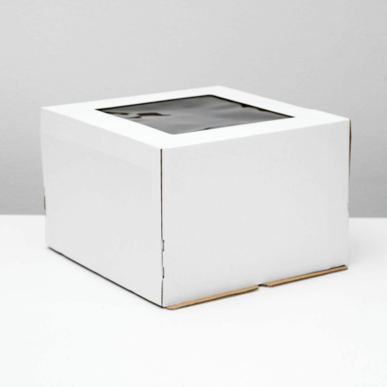 Коробка для торта, с окном, 30 х 30 х 19 см, 1 шт.