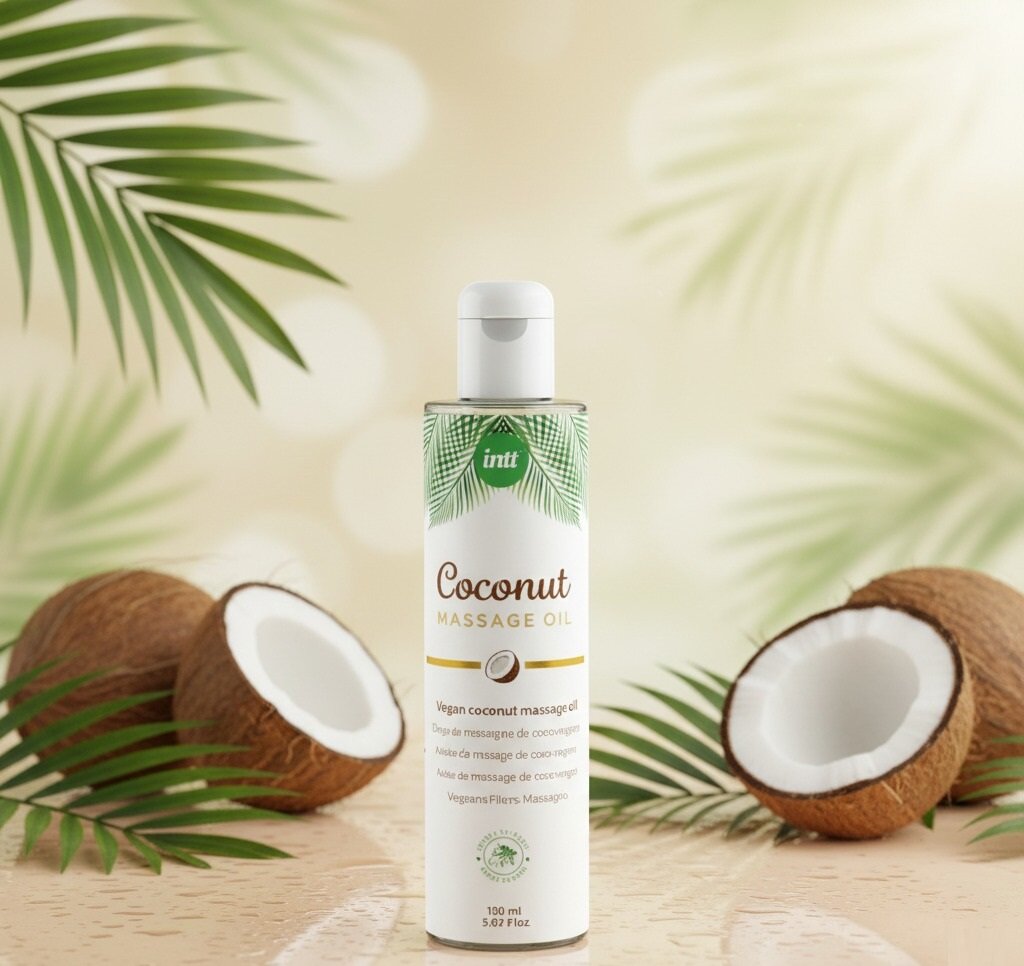 Масло массажное INTT Vegan Coconut, для тела, гипоаллергенное, с маслом сладкого миндаля